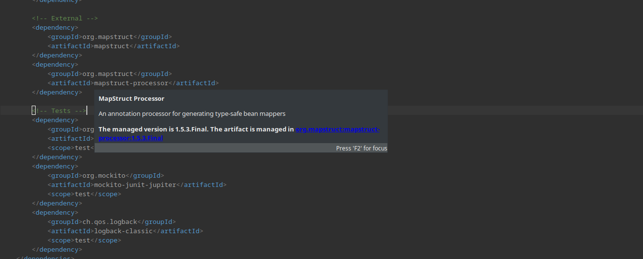 Managed scope of a dependency not displayed in mouse hover popup · Issue #376 · eclipse-lemminx ...