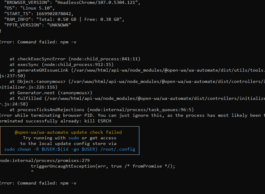 Por que al solicitar el QR lanza este error en mi servidor mientras que en mi local funciona ...