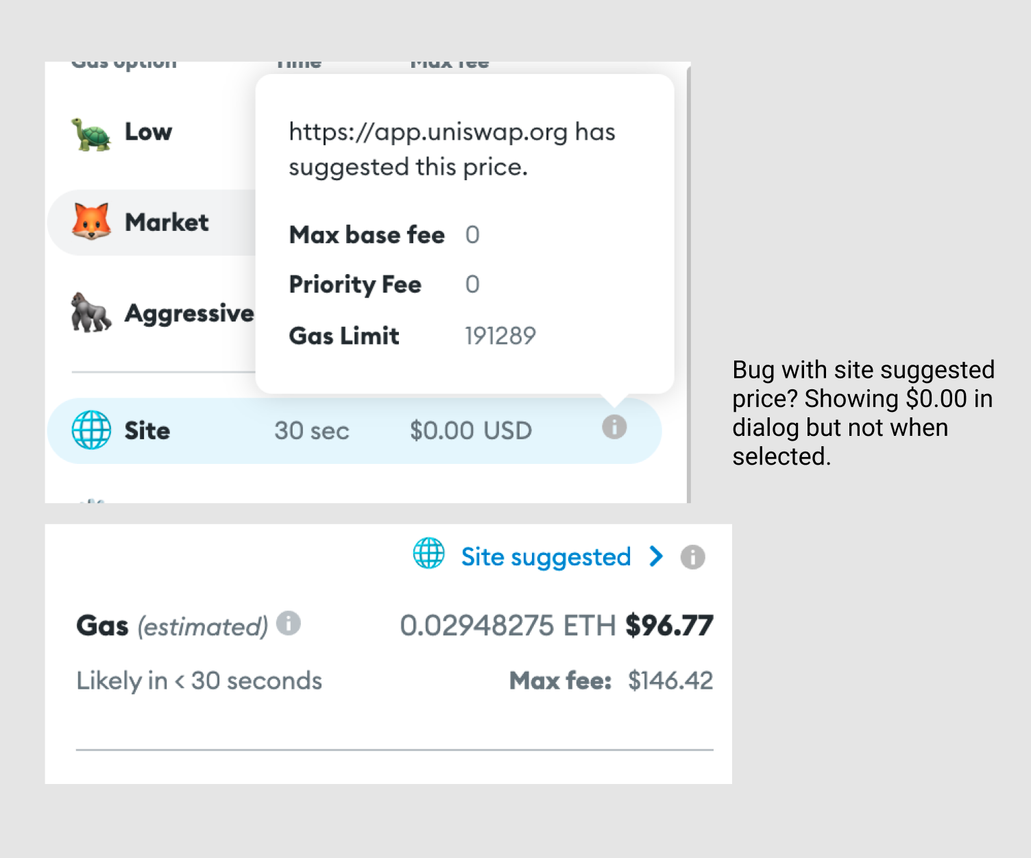 [Bug]: EIP-1559 v2 Site Suggested gas fee bugs · Issue #13312 · MetaMask/metamask-extension · GitHub