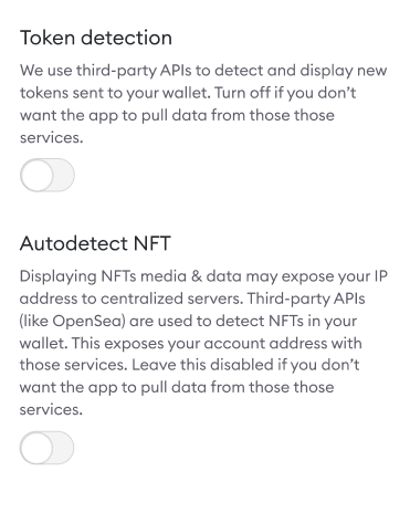 Update copy - NFT autodetection toggle · Issue #16494 · MetaMask/metamask-extension · GitHub