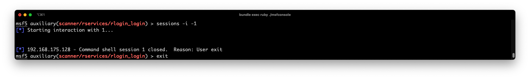 Rlogin session immediately exits upon first interaction · Issue #16769 · rapid7/metasploit ...