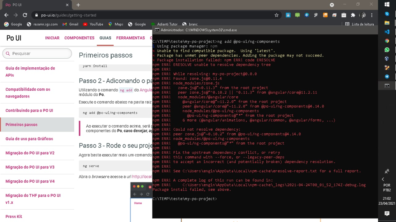 Ng Add Po Uing Components Package Installation Failed · Issue 856