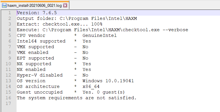Installation failed (The system requirements are not satisfied ...