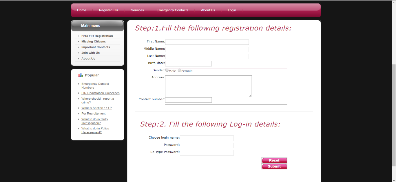 GitHub - deepu13/CrimeReportingSystem: Crime Reporting System is a Database Management System ...