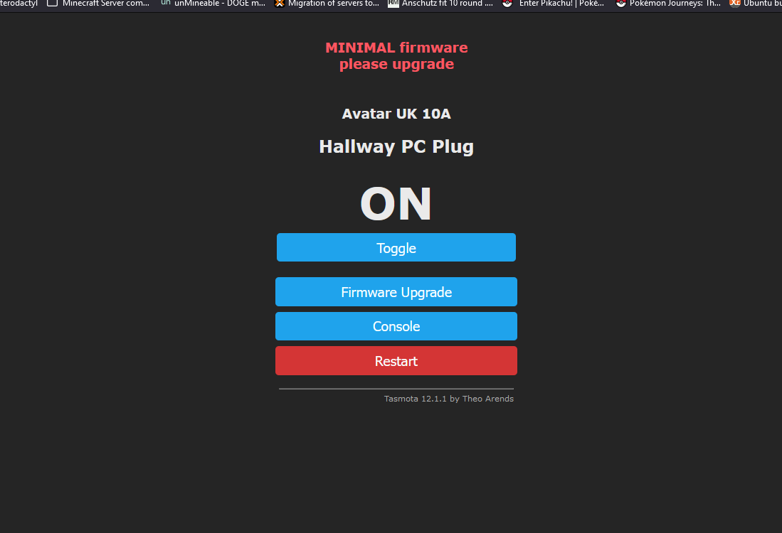 Upgrade To 1211 Warns About Minimal Upgrade · Issue 16367 · Arendsttasmota · Github 