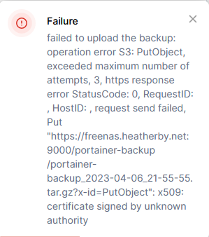 S3 TLS Verification toggle · Issue #8748 · portainer/portainer · GitHub