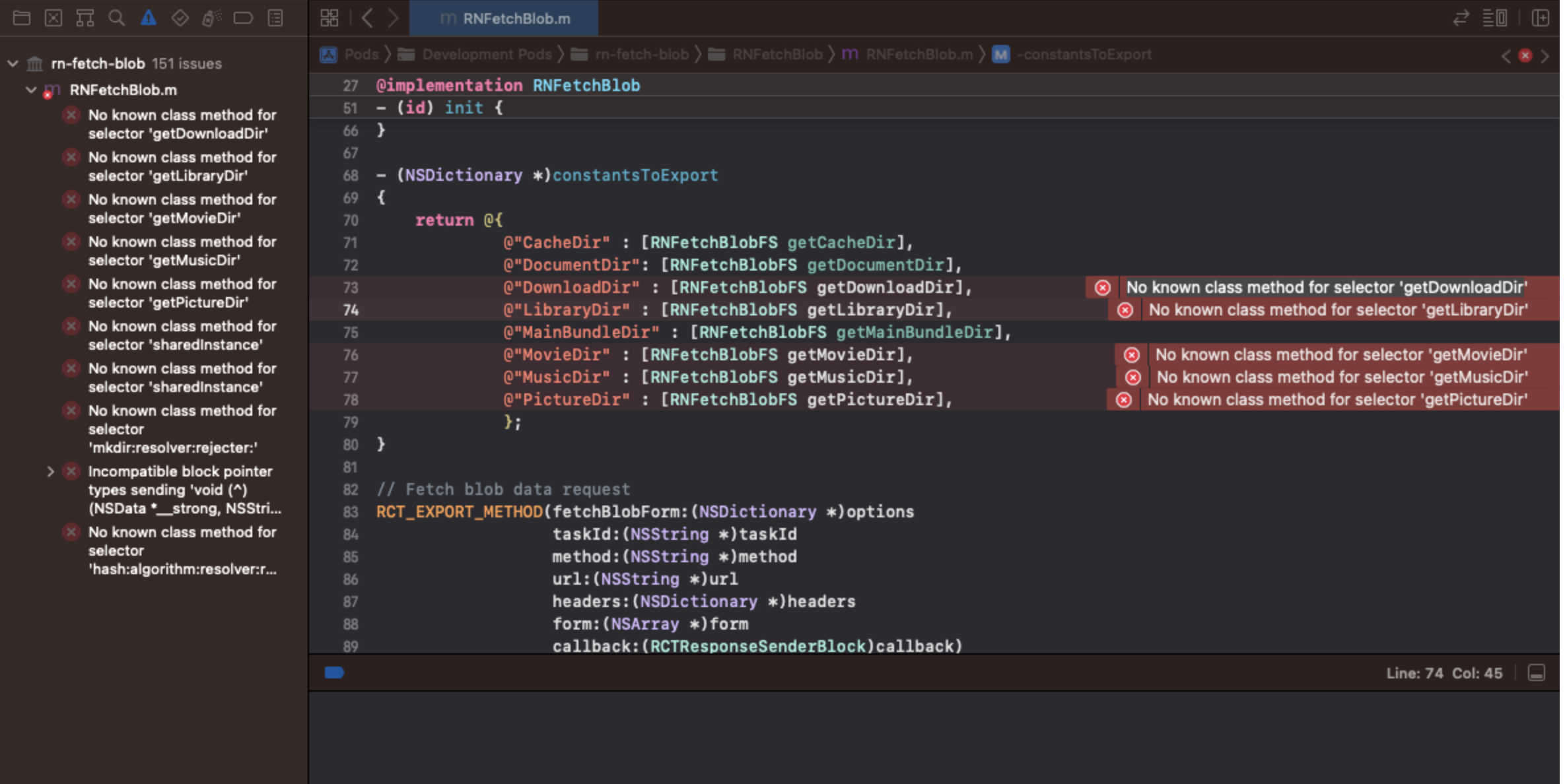 No Known Class Method For Selector Getdownloaddir · Issue 829 · Joltup Rn Fetch Blob · Github