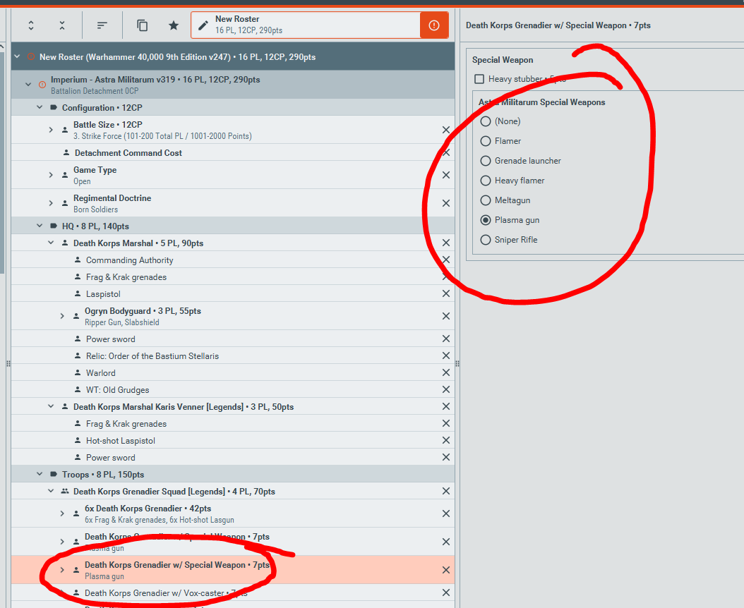 Krieg's Grenadier squads weapons don't have point values · Issue #12519 · BSData/wh40k-9e · GitHub