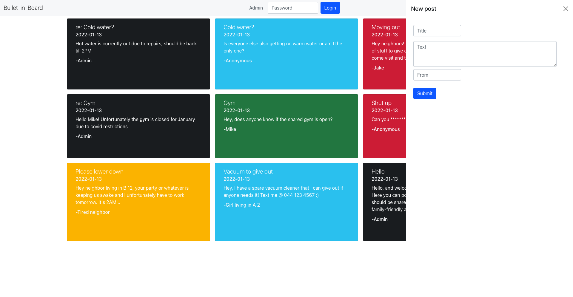 Github Jaakko00 Bullet In Board A Fullstack Notification Board