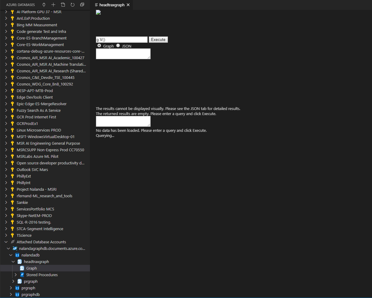 No response on running Gremlin queries on graph database(Cosmos DB) · Issue #1657 · microsoft ...