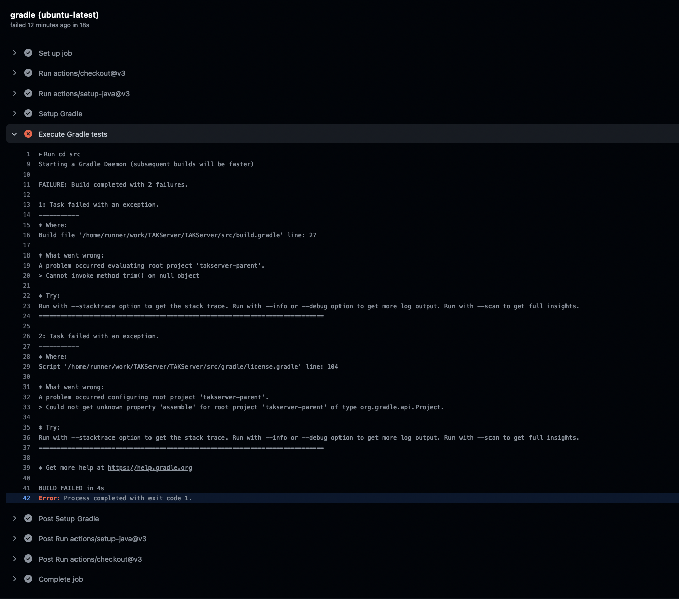 Failed Gradle Builds Due To Missing Repo Tag · Issue 8 · Tak Product Centerserver · Github 