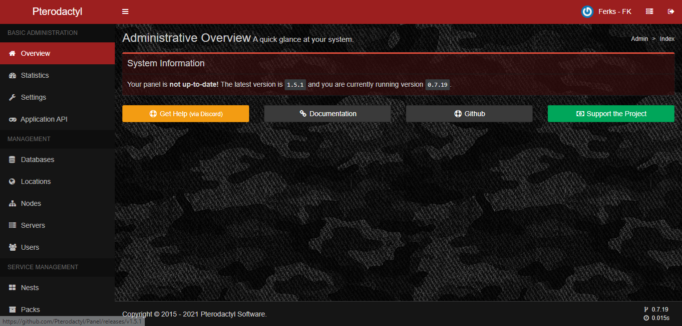 GitHub - Ferks-FK/Pterodactyl-AutoThemes: Themes Installation Script for Pterodactyl 0.7 and 1.x
