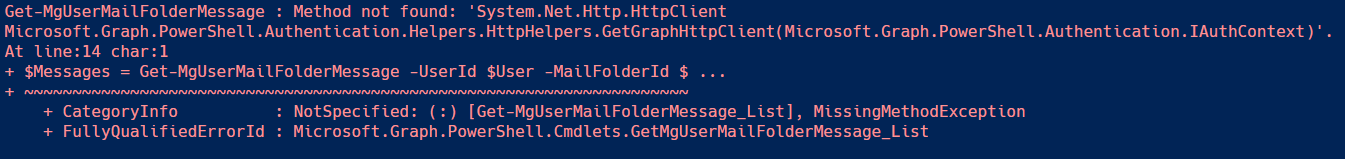 'Method not found' exception when running Move-MgUserMessage · Issue #187 · microsoftgraph ...