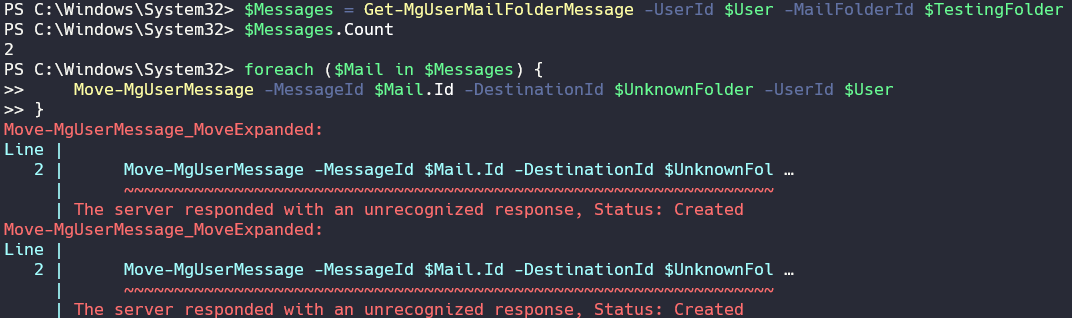 Users.Actions cmdlets returning unrecognized response · Issue #198 · microsoftgraph/msgraph-sdk ...