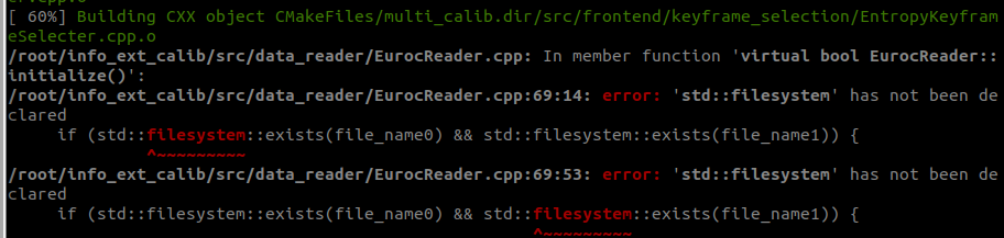Error Std Filesystem Has Not Been Declared · Issue 2 · Edexheim Info Ext Calib · Github