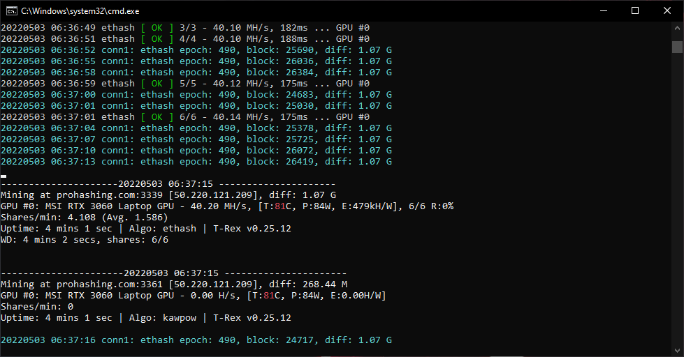 Dual Mining ETHASH + KAWPOW · Issue #1275 · trexminer/T-Rex · GitHub