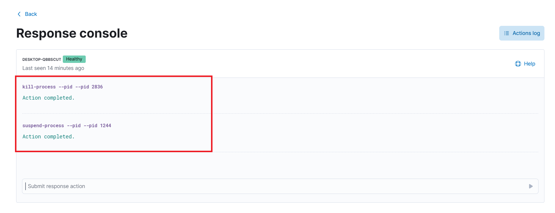 [Security Solution] Help command format is in-consistent for responder console. · Issue #137570 ...