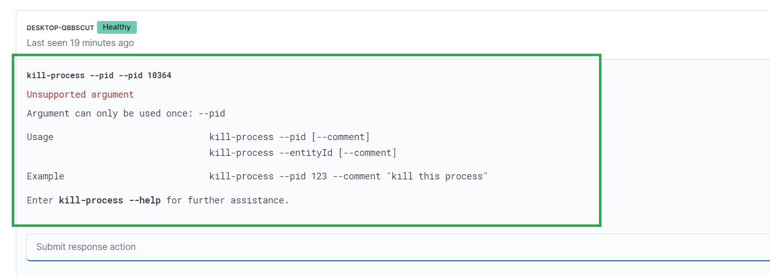 [Security Solution] Help command format is in-consistent for responder console. · Issue #137570 ...