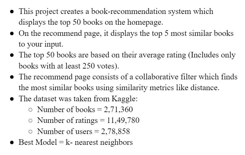 Github Saiyamlakhanpal Book Recommender A Book Recommender System That Recommends You Books