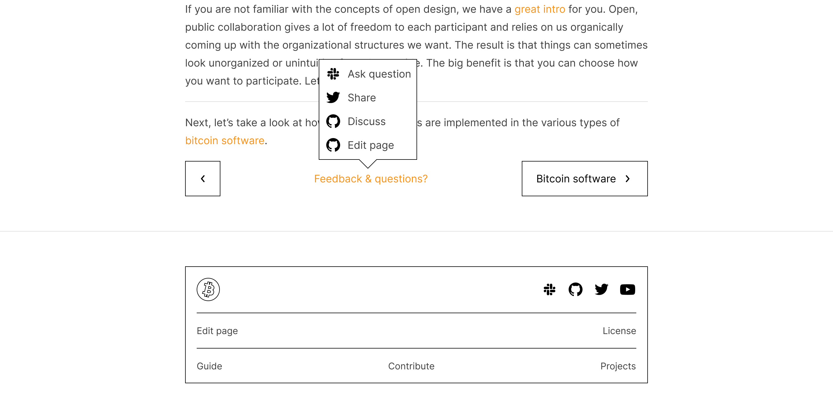 Add more interaction/share options to each page · Issue #889 · BitcoinDesign/Guide · GitHub
