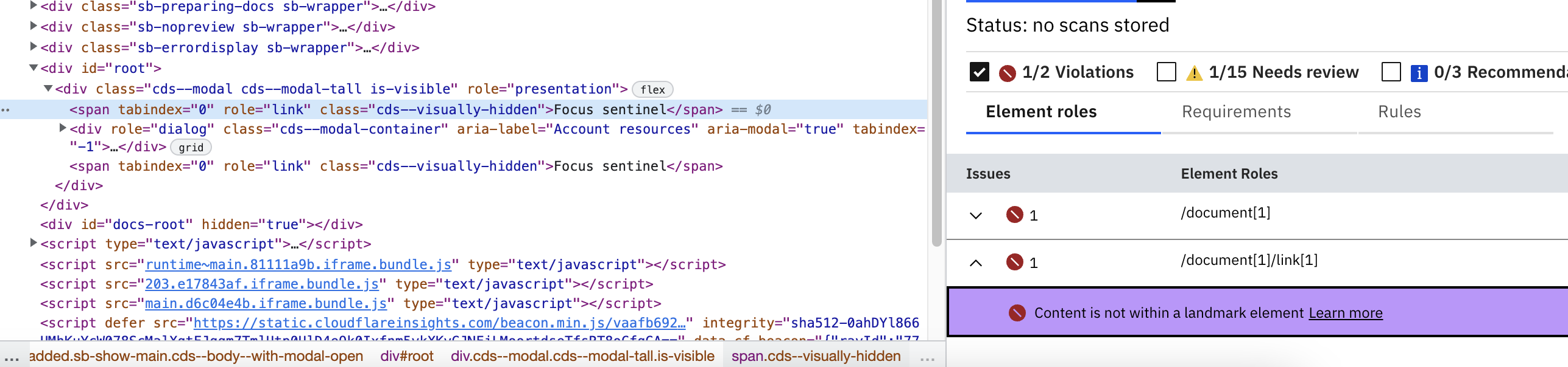 [a11y]: Modal - "content is not within a landmark element" · Issue #12773 · carbon-design-system ...