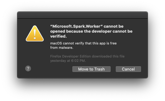 [BUG]: macOS Catalina Permissions · Issue #762 · dotnet/spark · GitHub