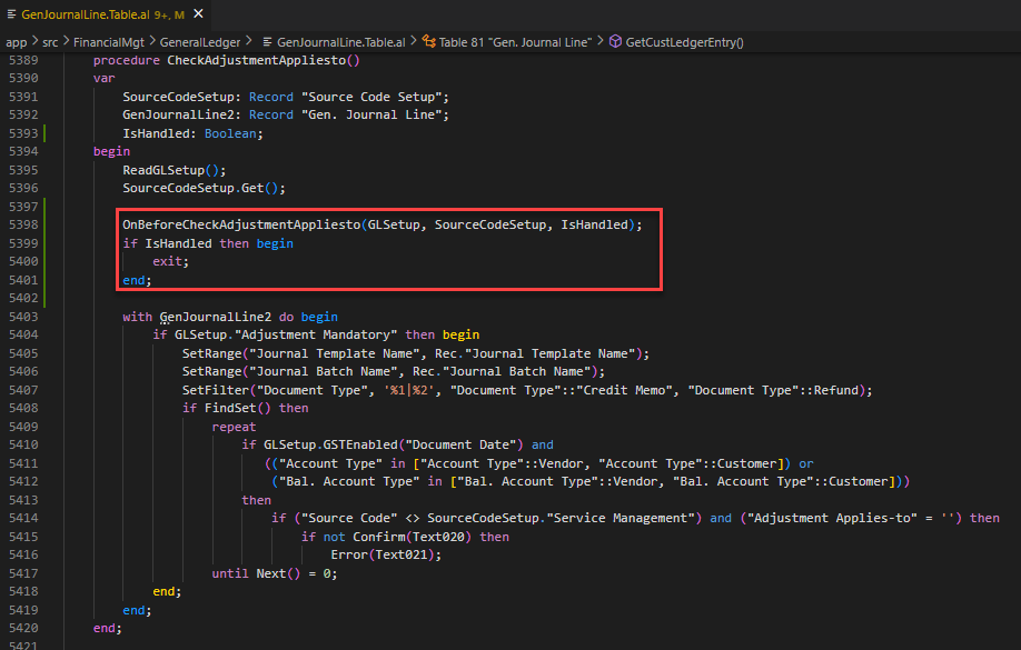 [Event Request] Table 81 "Gen. Journal Line" - OnBeforeCheckAdjustmentAppliesto · Issue #24577 ...