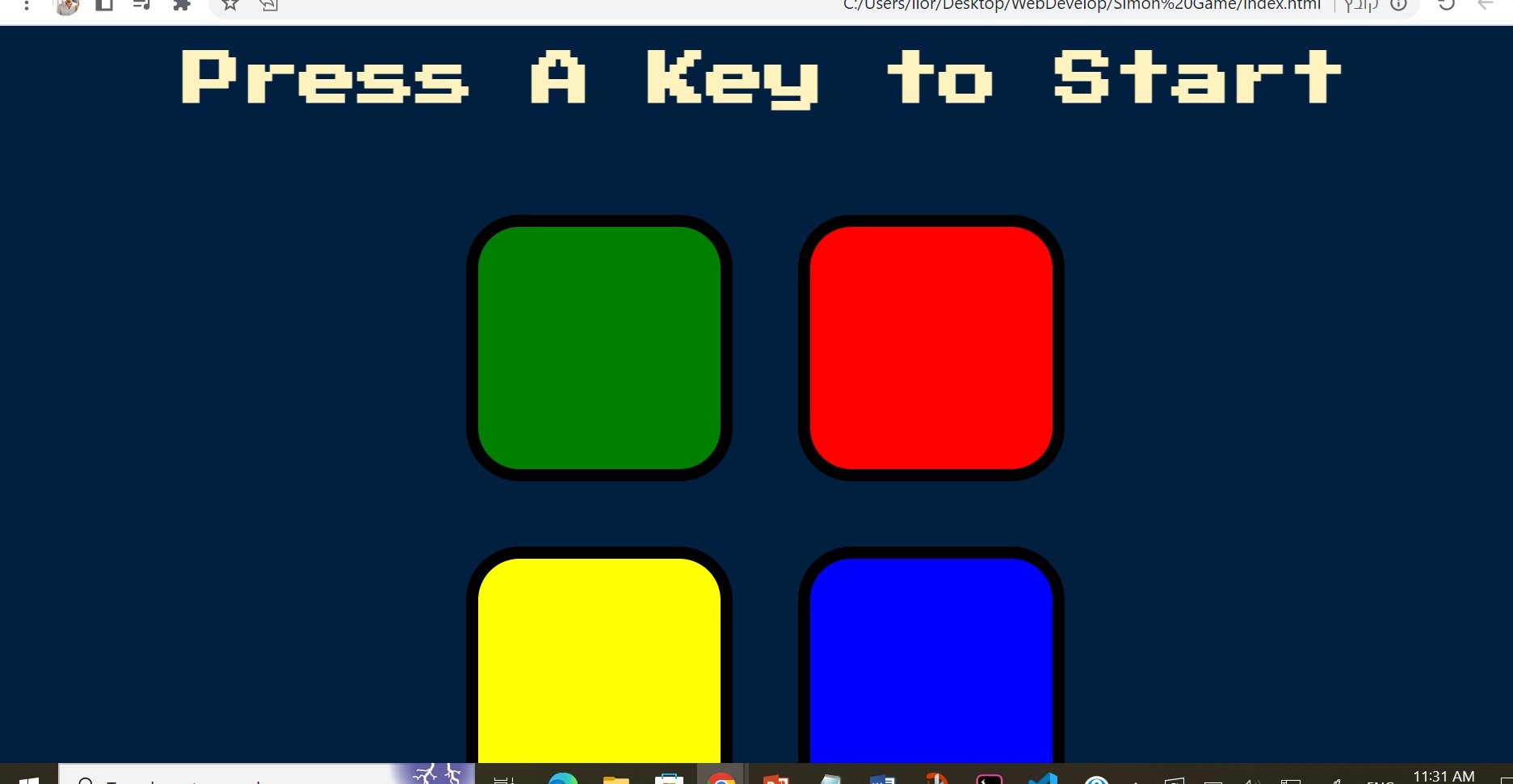 GitHub - nadavlevy40/SimonGame: The old and famous Simon Game using jQuery library