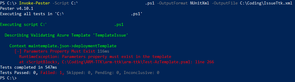 Output File Option · Issue 110 · Azurearm Ttk · Github 