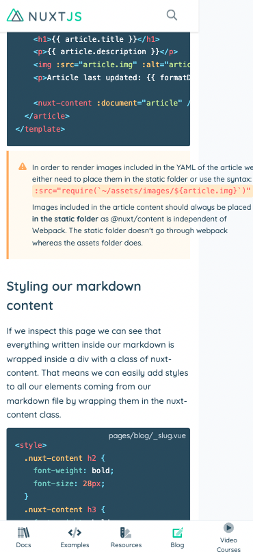 Mobile view of blog page is overflown · Issue #1457 · nuxt/website-v2 · GitHub