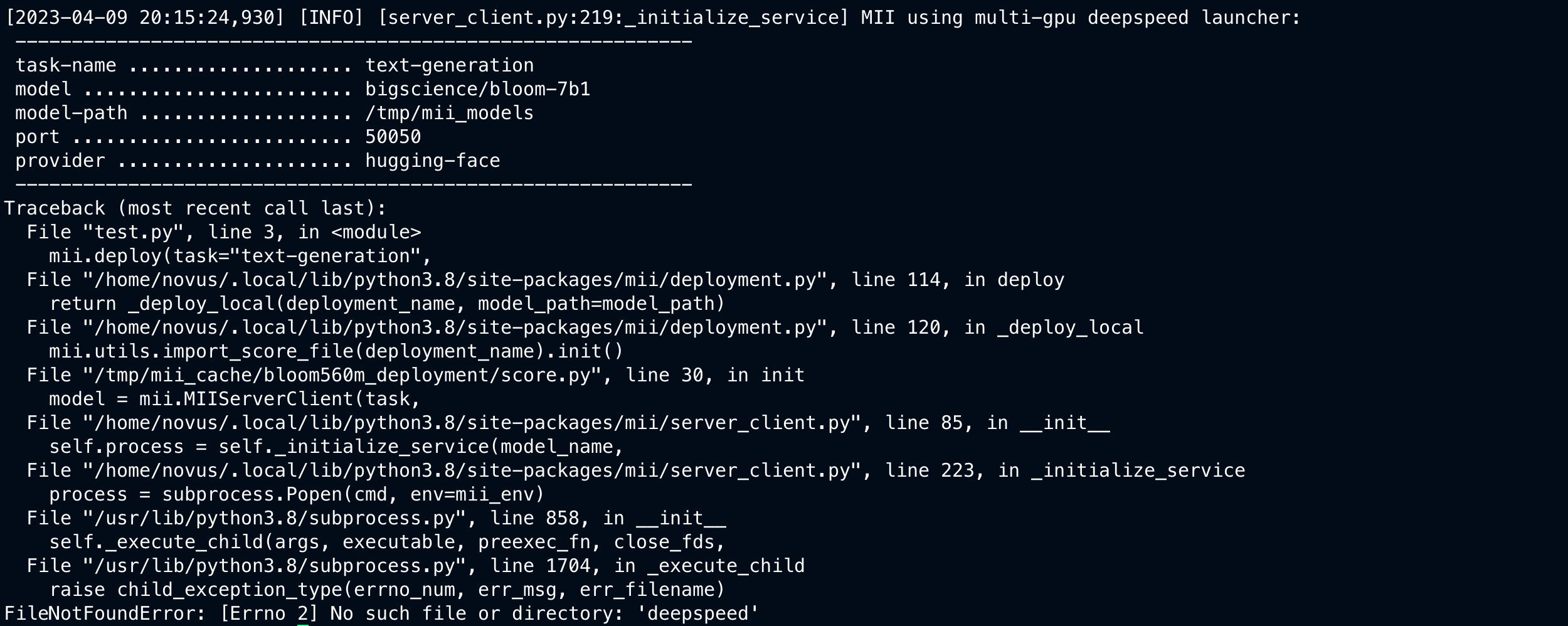 Can't run from inside Docker · Issue #162 · deepspeedai/DeepSpeed-MII · GitHub