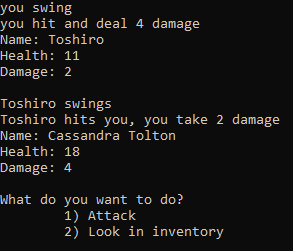 GitHub - CassandraTolton/text-battle-game: short text battle game using c#