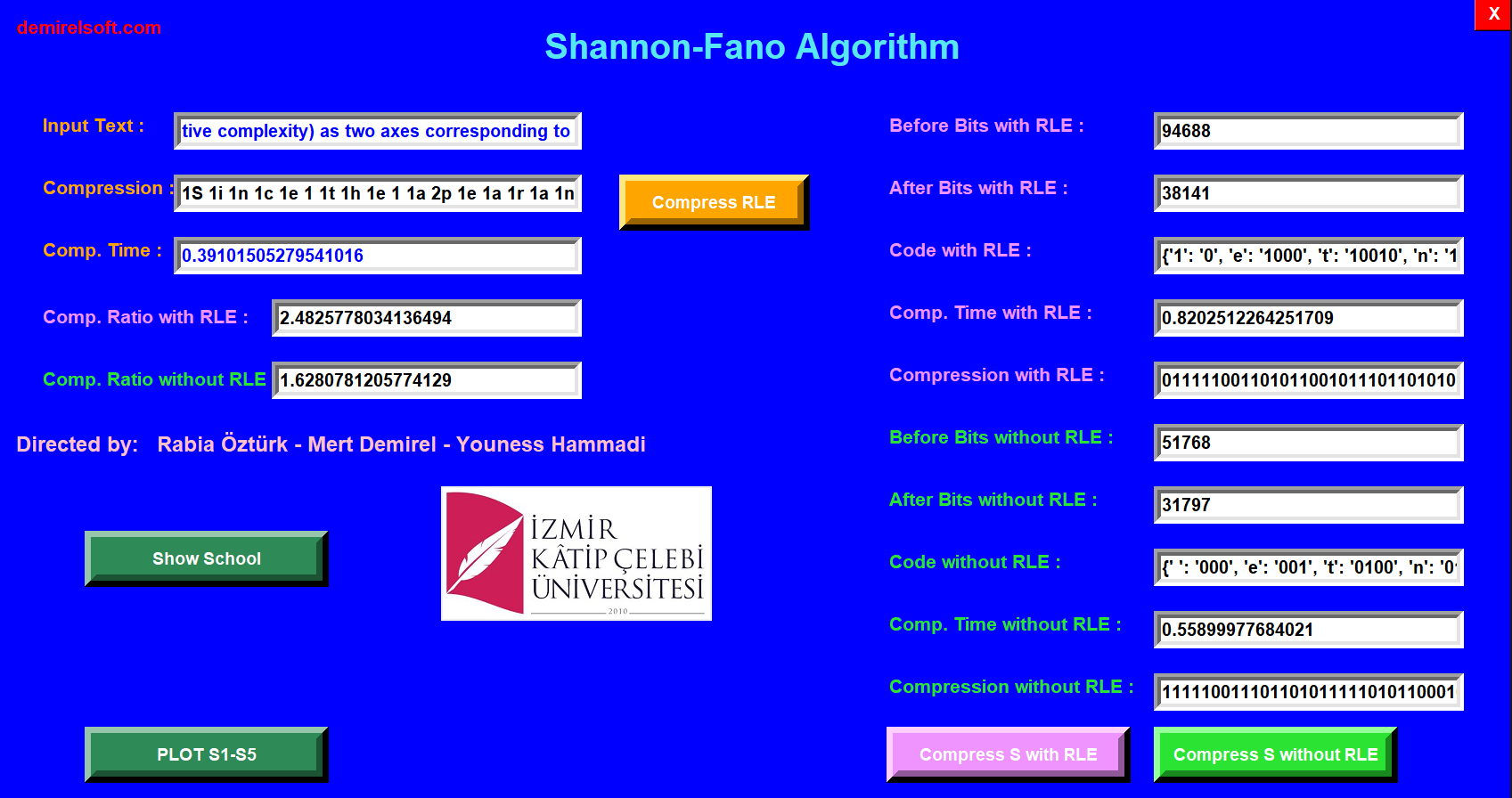 GitHub - demirelsoft/Shannon-Algorithm-with-RLE