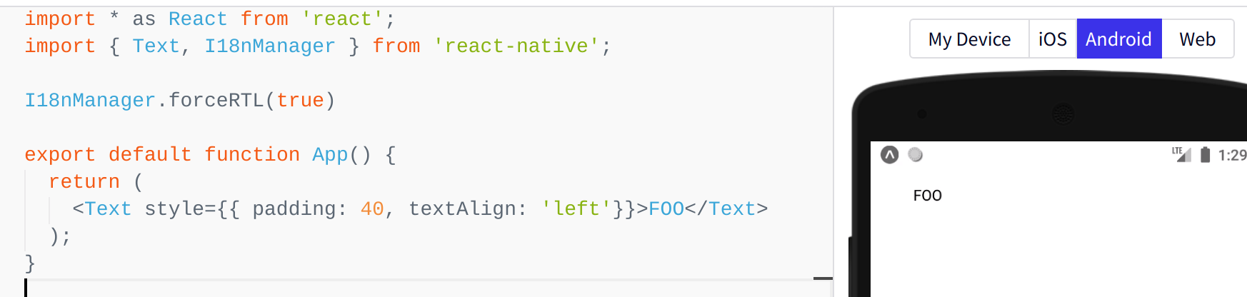 Calling I18nManager.forceRTL(true) flips text align left/right · Issue #1978 · necolas/react ...