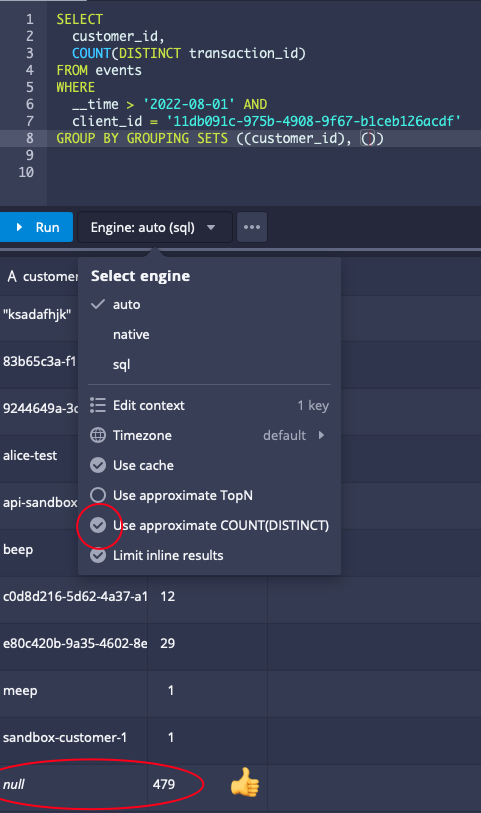 SQL GROUP BY GROUPING SETs don't work correctly when using useApproximateCountDistinct: false ...