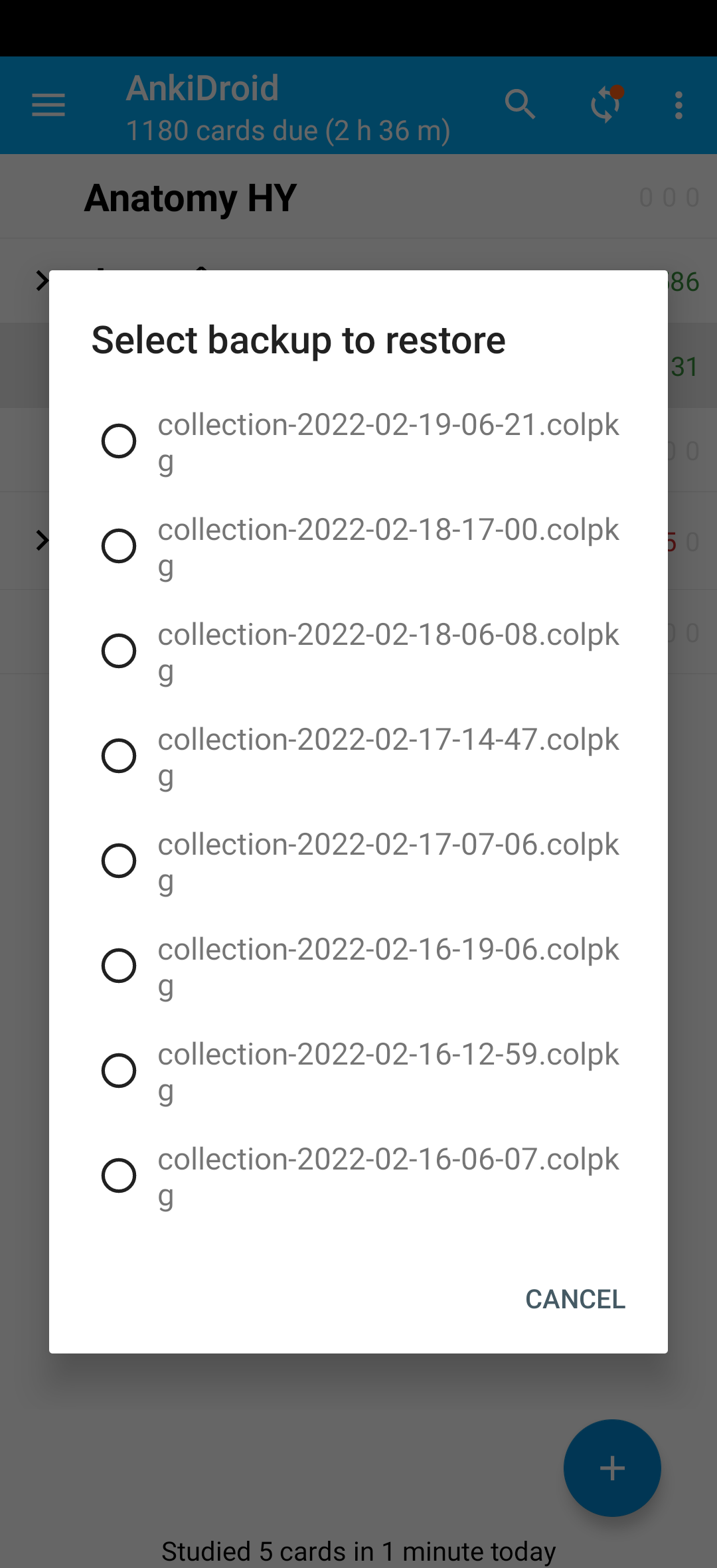 Improve restore backup dialog user friendliness · Issue #10362 · ankidroid/Anki-Android · GitHub