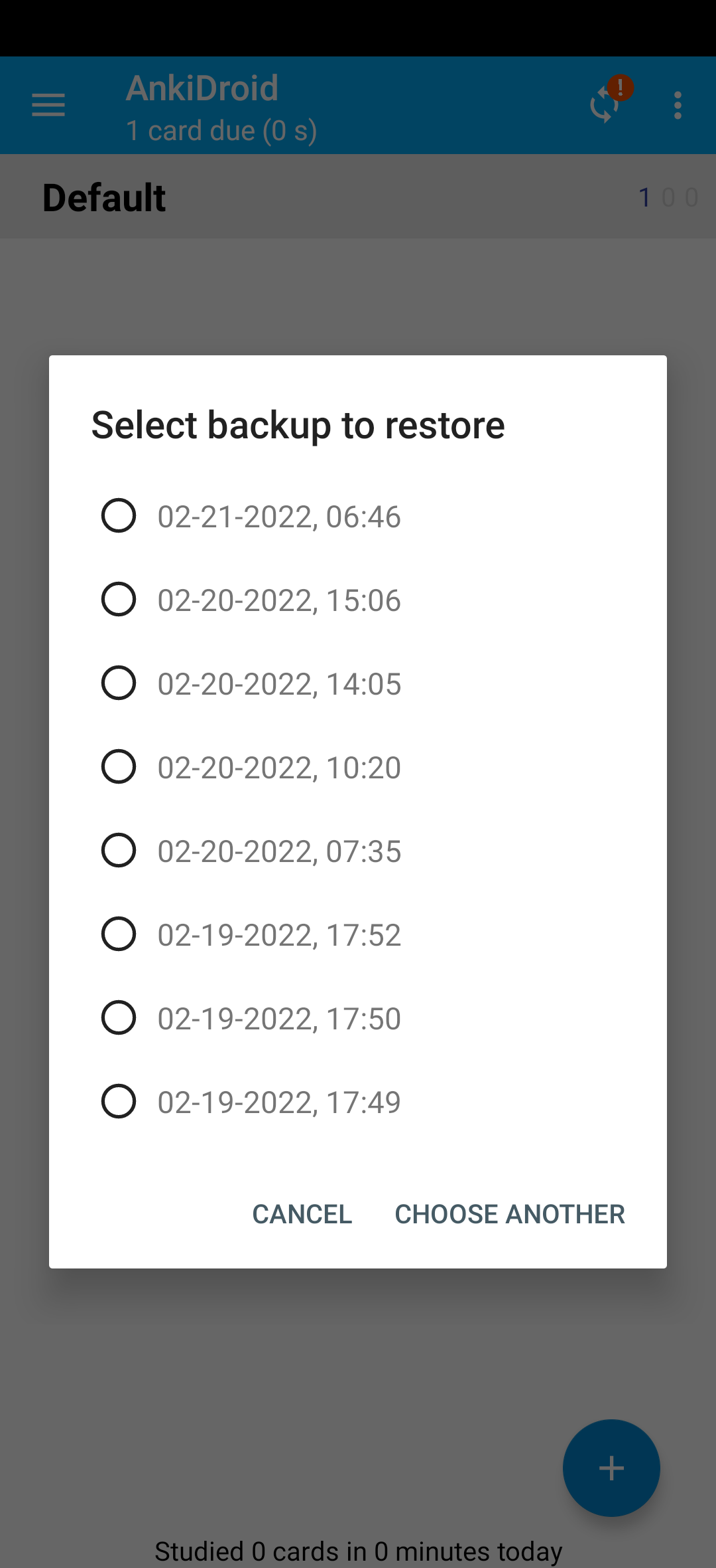 Improve restore backup dialog user friendliness · Issue #10362 · ankidroid/Anki-Android · GitHub