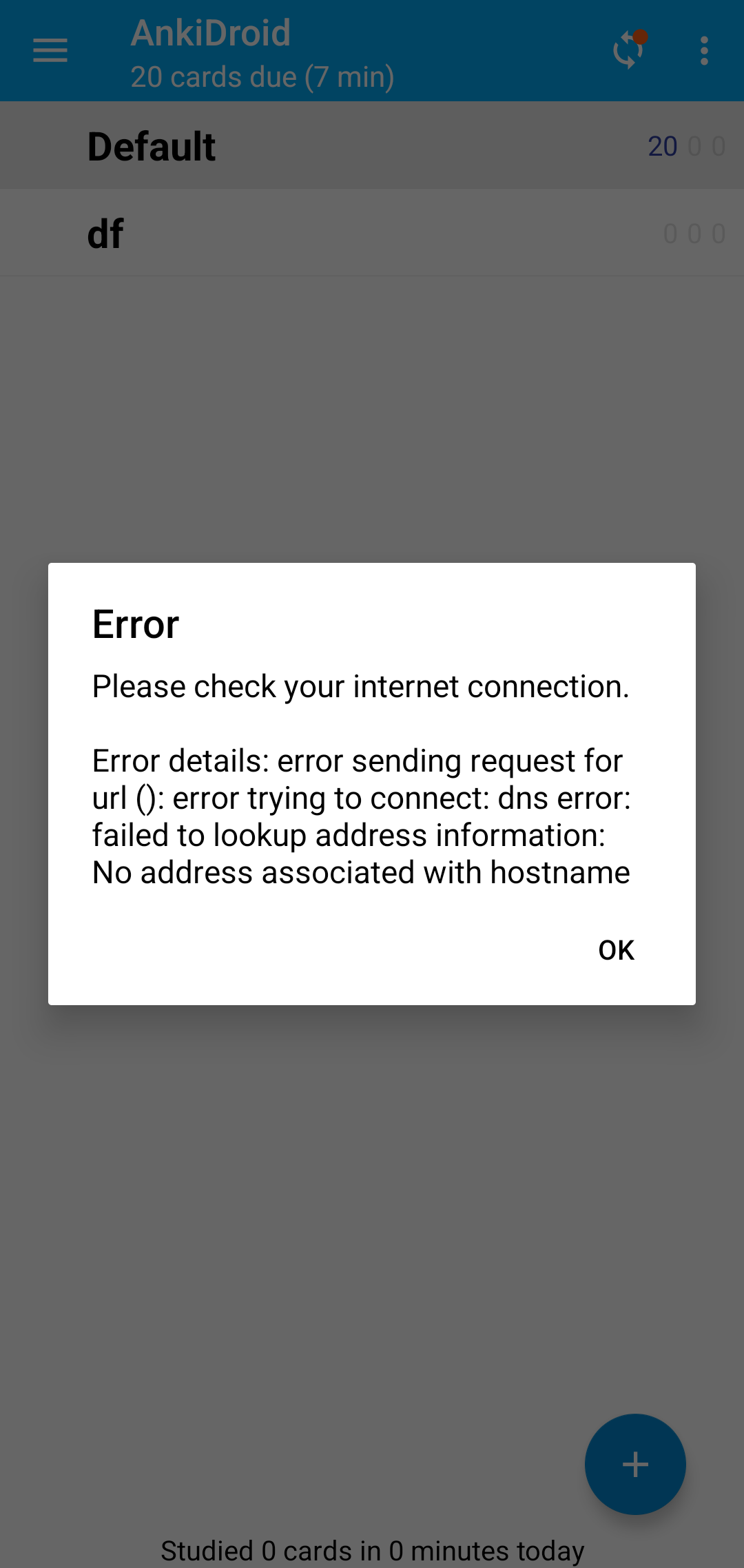 Error message when syncing with the new backend without internet · Issue #12261 · ankidroid/Anki ...