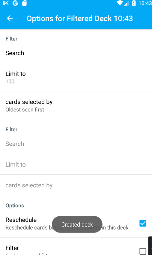 Don't show "Created deck" toast after tapping OK on filtered deck dialog · Issue #12284 ...