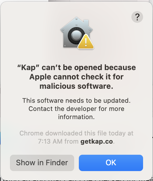 Can't install Kap · Issue #1040 · wulkano/Kap · GitHub