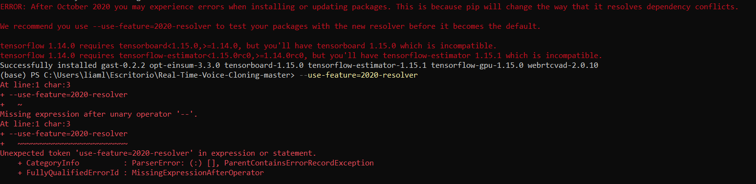 Can't Install requirements_gpu.txt · Issue #652 · CorentinJ/Real-Time-Voice-Cloning · GitHub