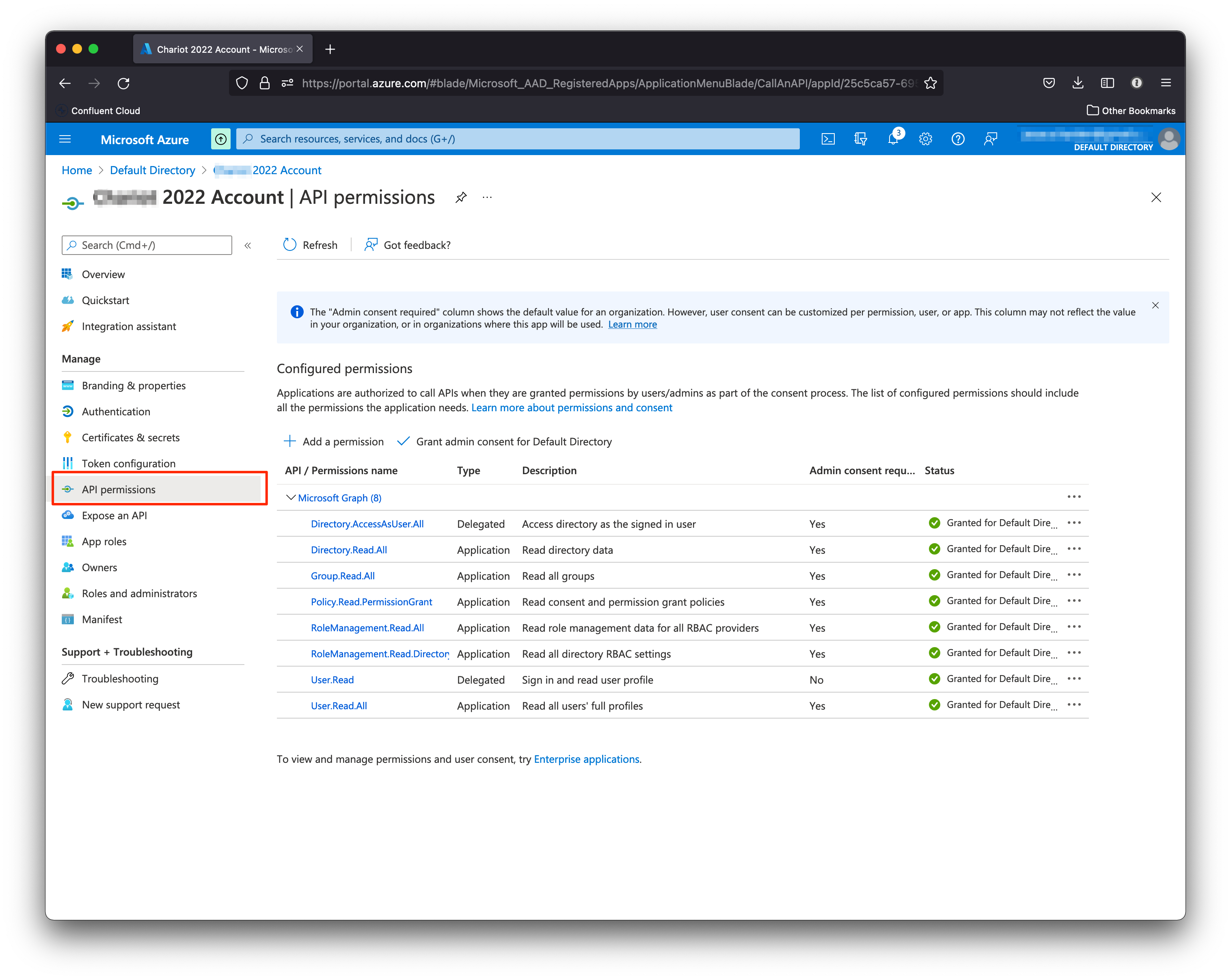 How Do I Get The Delegated API Permissions For An Application From The