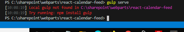 Error when running npm install - React Calendar Feed Web Part · Issue #1398 · pnp/sp-dev-fx ...