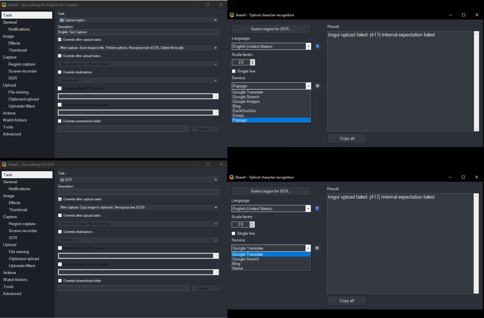 Ocr Different Services Listed Based On Task · Issue 6374 · Sharexsharex · Github