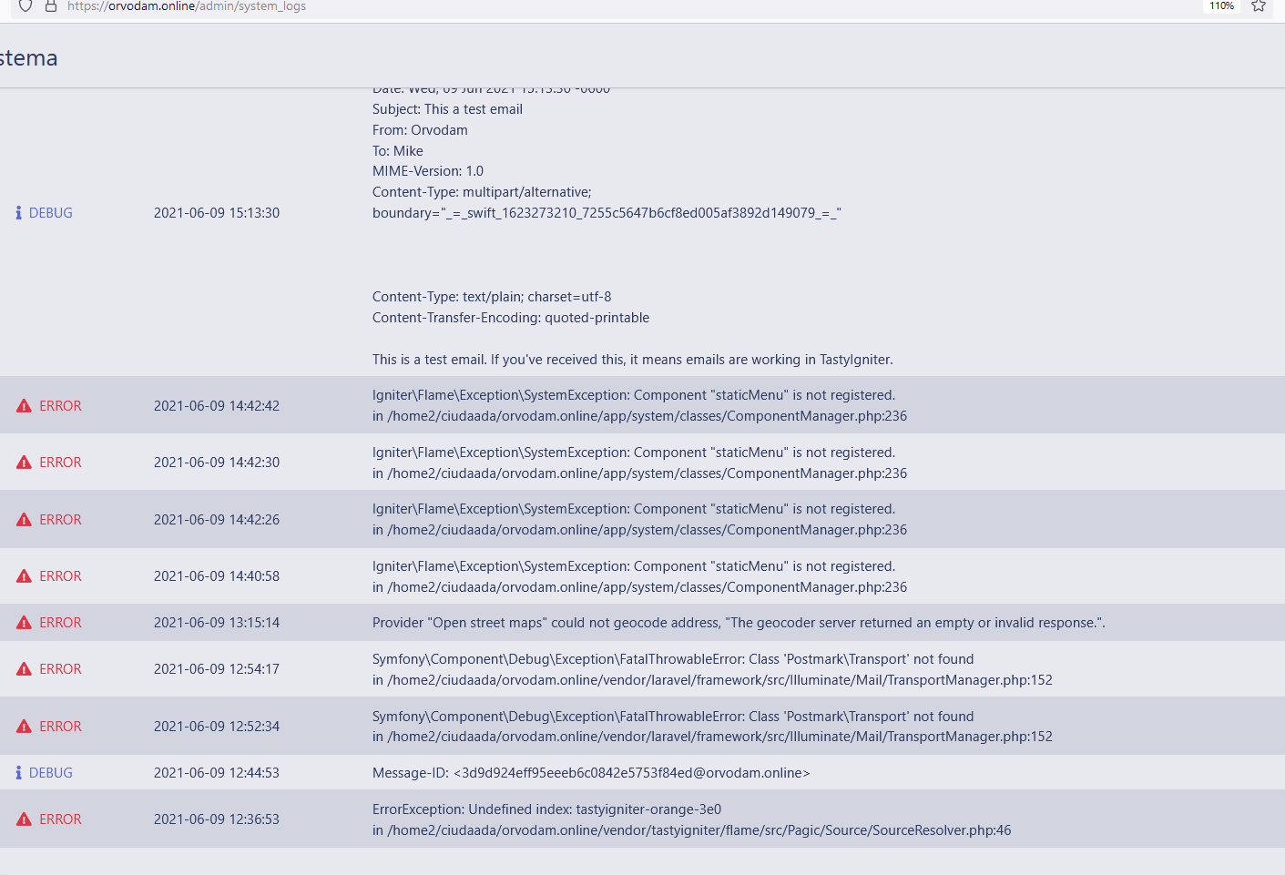 Can't send an email in the app · Issue #790 · tastyigniter/TastyIgniter · GitHub