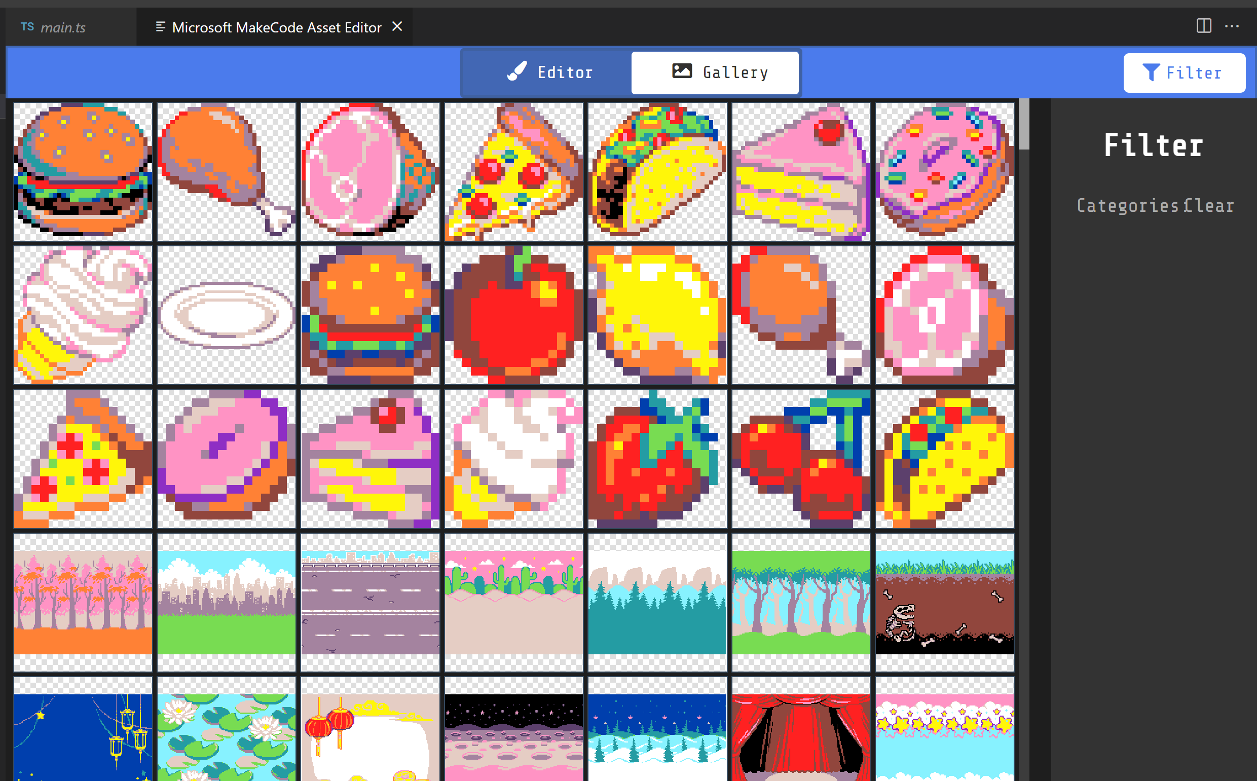 Filters Is Empty In Gallery On Vs Code Desktop · Issue 119 · Microsoftvscode Makecode · Github 