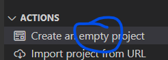 Change "Create an empty project" to "Create a new project" since they're not all empty now ...