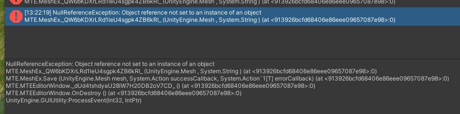 NullReferenceException when trying to save mesh by clicking the save button. · Issue #210 ...