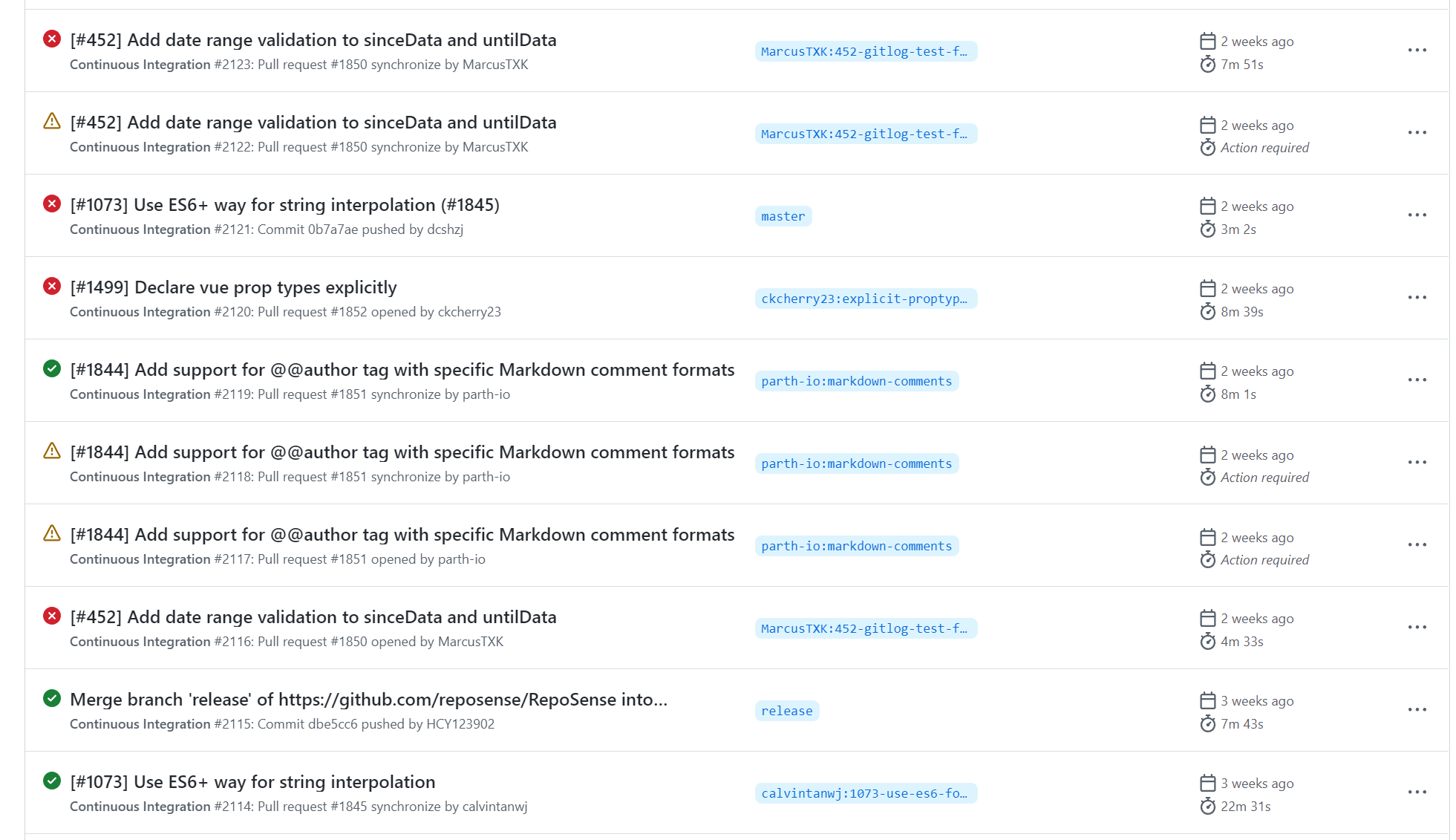 Failing CI for MacOS only · Issue #1853 · reposense/RepoSense · GitHub