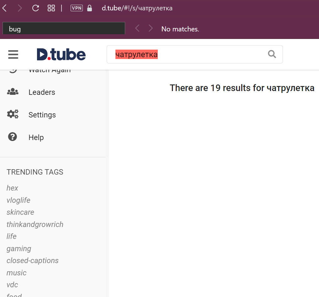 Search doesn't not display reults for some keywords · Issue #239 · dtube/dtube · GitHub
